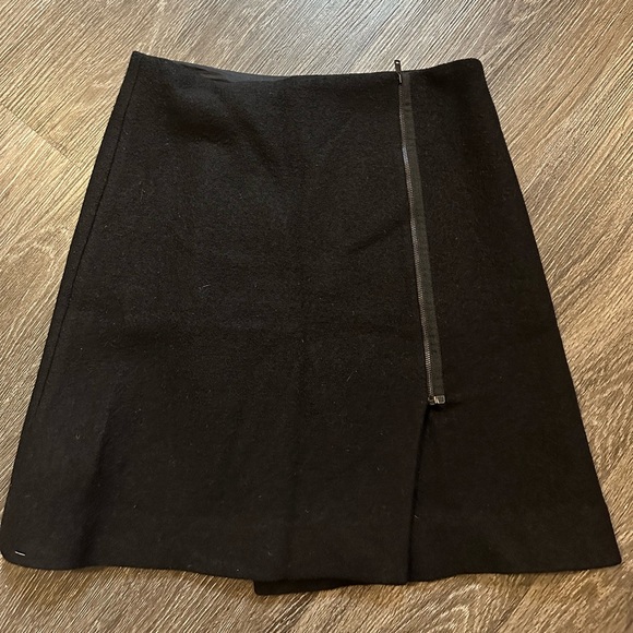 COS | Skirts | Cos Wrap Sidezipper 0 Wool Mini Skirt In Black | Poshmark